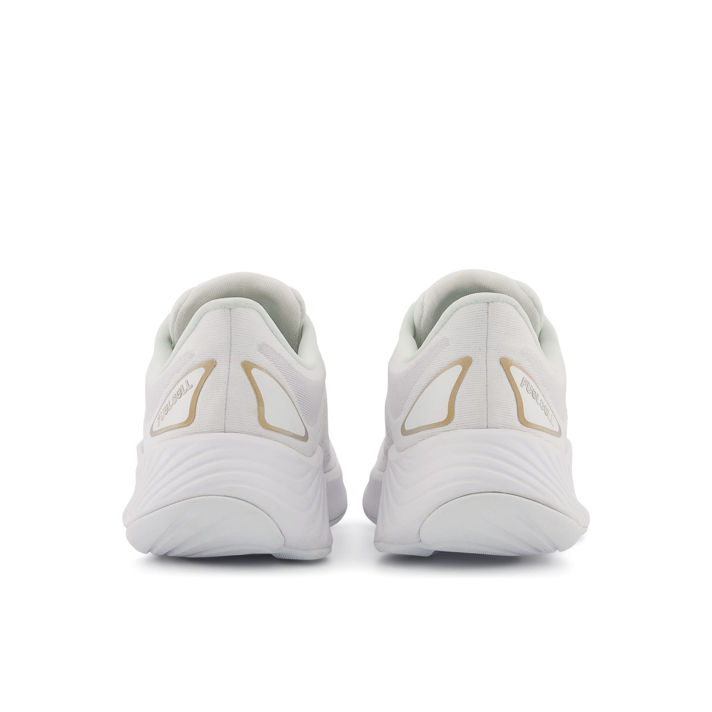 New Balance Women's FuelCell Prism V2 Running Shoe, White/Light Gold Metallic/White, 6 Wide