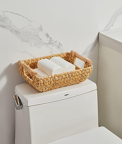 Berdeng Wicker Storage Basket, Large Baskets for Gifts Empty, Small Baskets for Organizing, Woven Storage Baskets for Shelves, Toy Basket, Set of 3(Sea Grass)