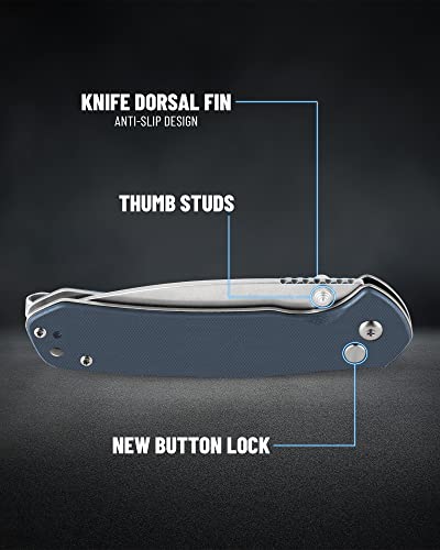 CJRB Pyrite Black Bundled with Blue Great EDC Knife Companion