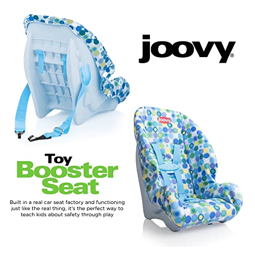 Joovy Toy Booster Seat & Functional Doll Car Seat Featuring Crash-Tested Latch System for Safety, Machine-Washable Cover for Easy Cleaning, and Five-Point Harness - Fits Dolls 12β to 22β, Blue
