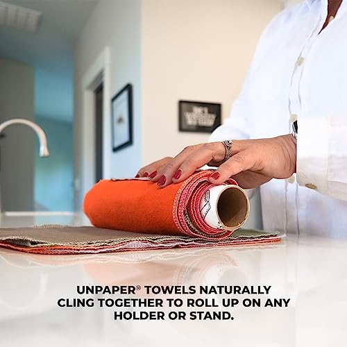 Marley's Monsters UNpaper Towels - 12 Count roll, Reusable Paper Towels Cotton, Tree Free (Bees and Plants)