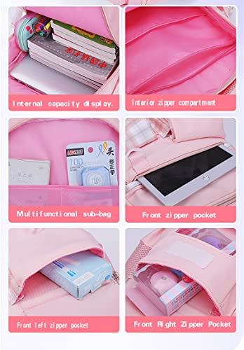 FMCEUEX Kawaii Backpack For Boys Girls,Unicorn Rainbow School Backpacks,With Compartments Applicable to Laptop Bag Travel Bag,Blue Medium 16.5in