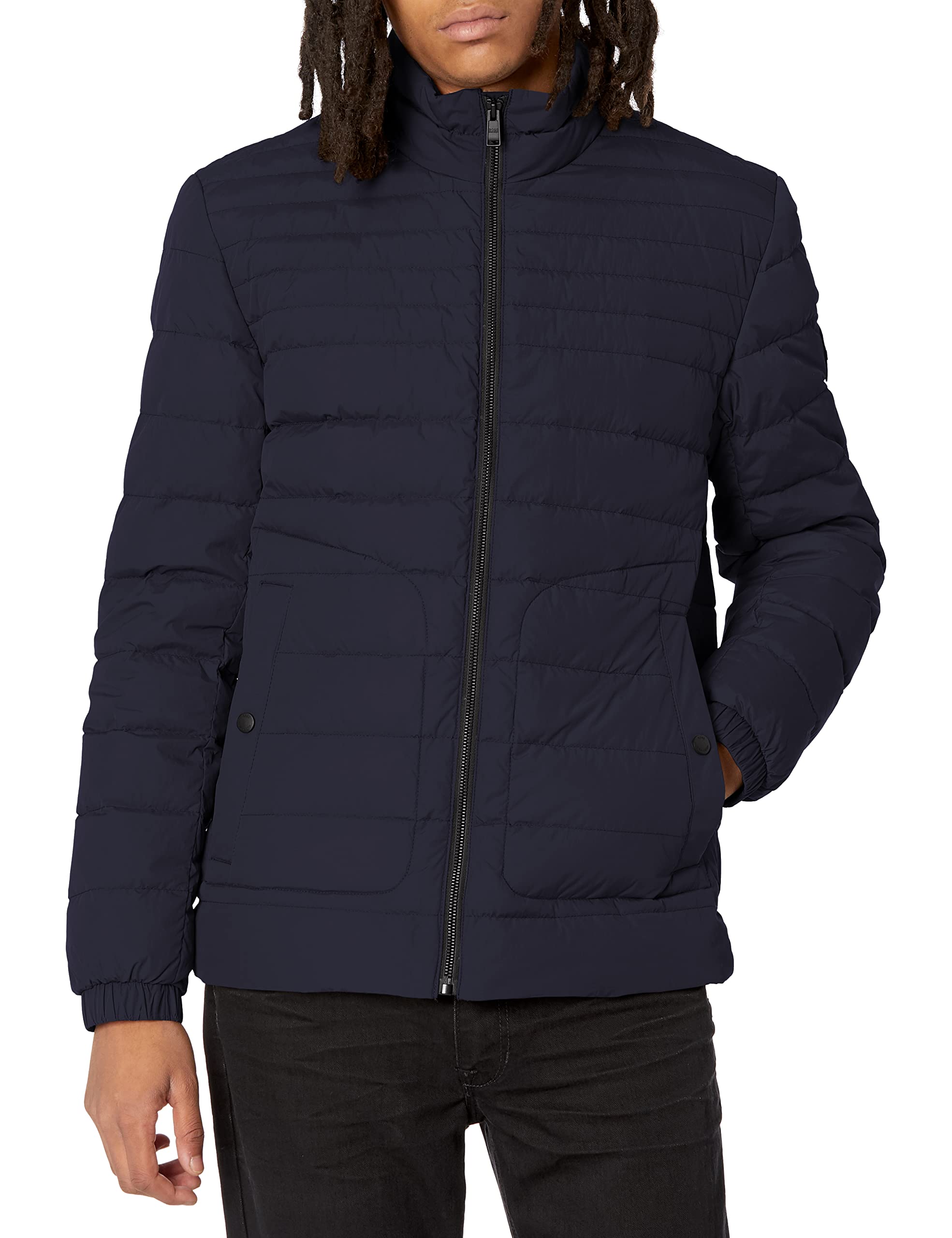 BOSS Hugo Mens Regular Fit Down Water Repellent Puffer Jacket Dress Coat, Yale Blue, 38 US