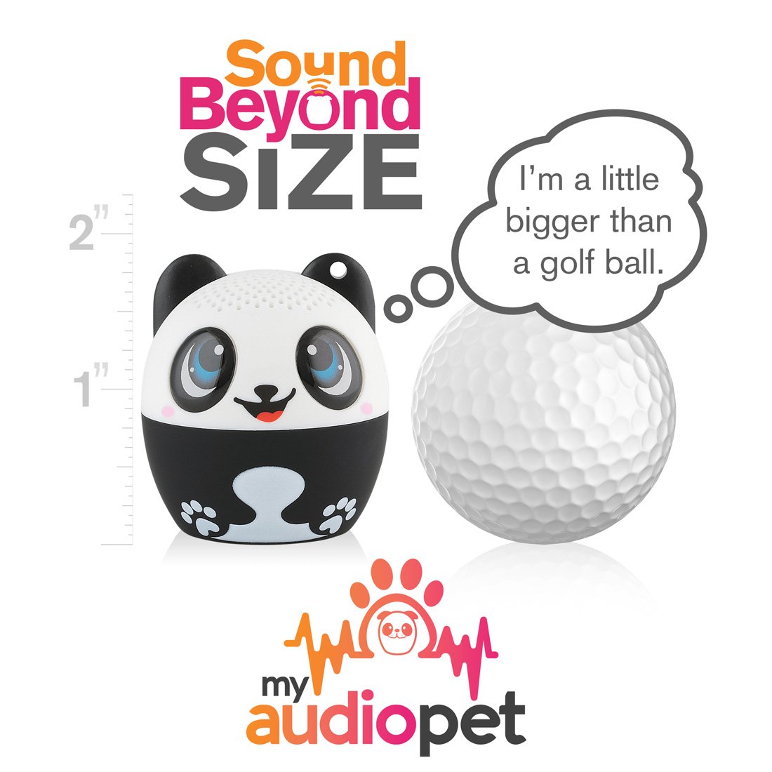My Audio Pet Mini Bluetooth Animal Wireless Speaker for Kids of All Ages - True Wireless Stereo β Pair with Another TWS Pet for Powerful Rich Room-Filling Sound (Pandamonium)