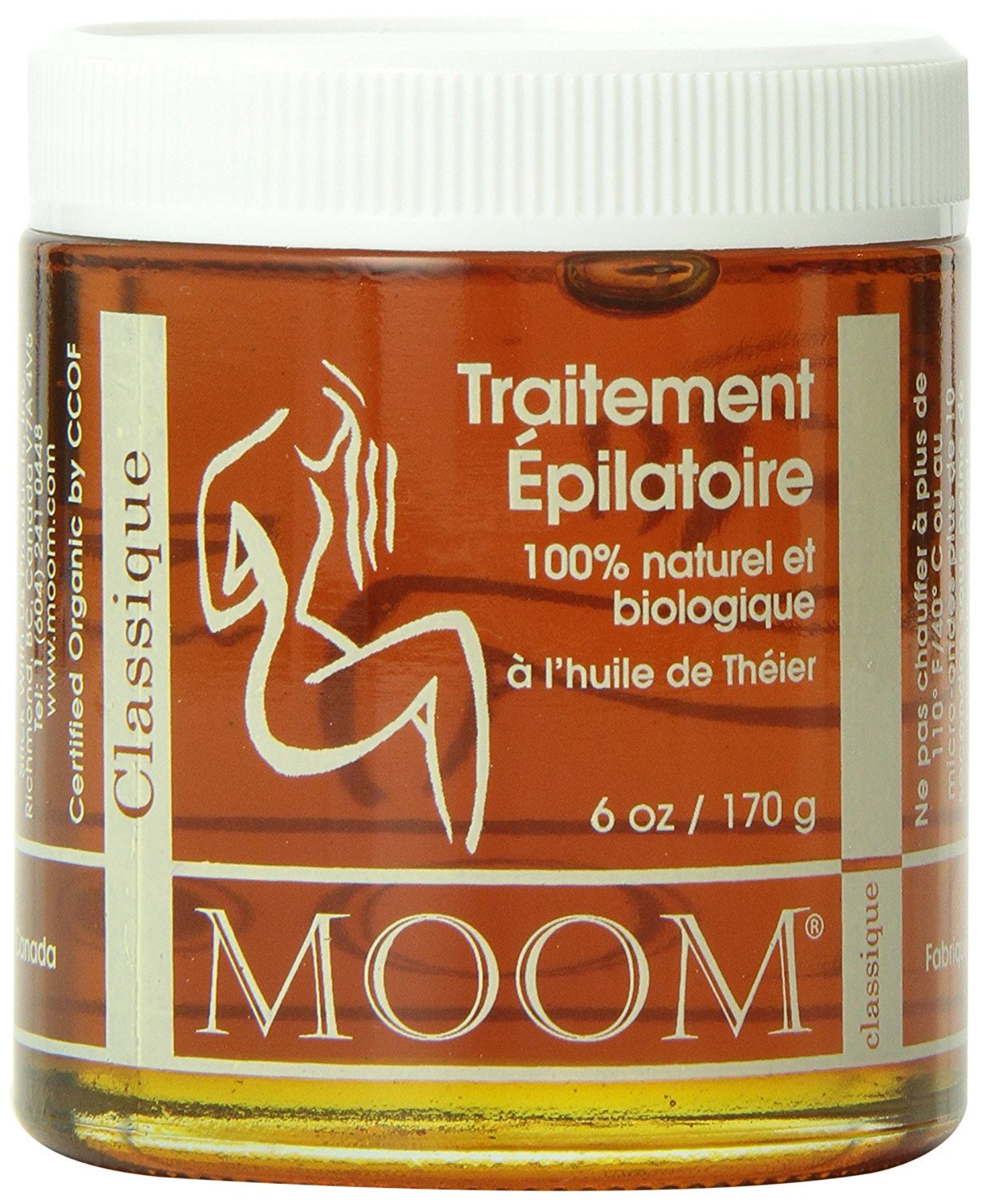 Moom Organic Sugaring Wax (6 oz.) All-Natural Refill for Wax Kit for Hair Removal with Tea Tree Oil & Chamomile – Perfect for Legs, Face, Nose & Eyebrow