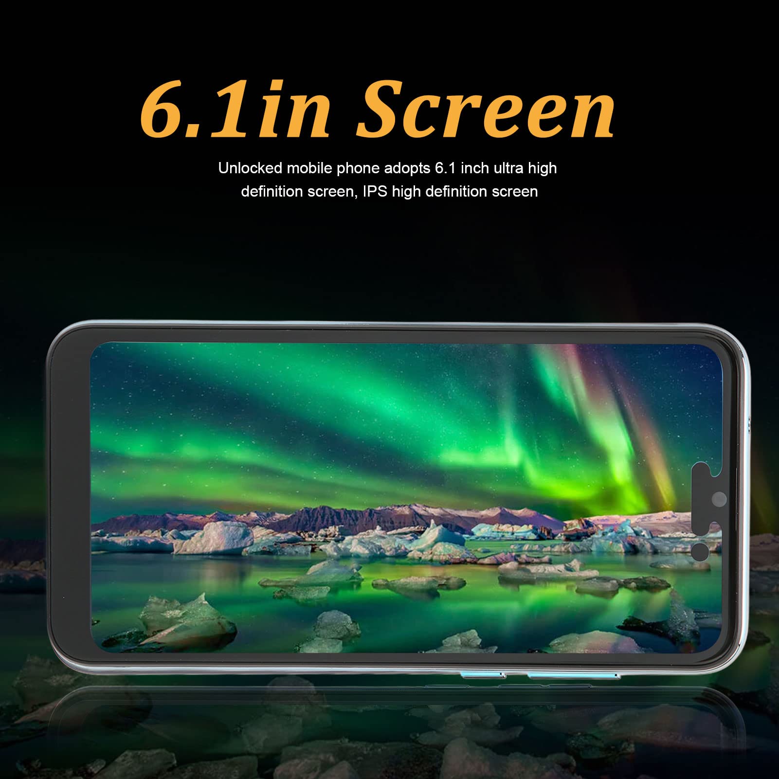 Bewinner I14pro Unlocked Smartphone, 6.1in 4GB 64GB ROM Dual SIM 4G Network Mobile Phone, Face ID Unlocked Cellphone for Android 11 4000mah Battery (Blue)