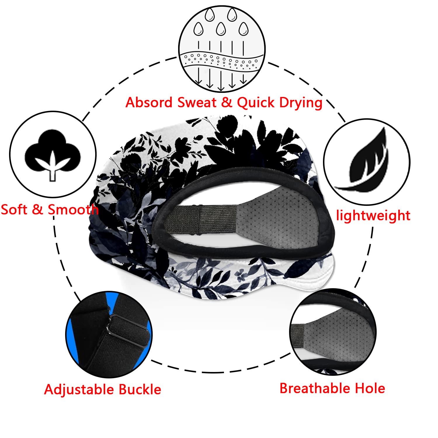 Busjoy VR Mask Sweat Band for Meta/Oculus Quest 2 Accessories, Universal Home Eye Mask Cover Adjustable Breathable Face Cover for VR Workouts Use