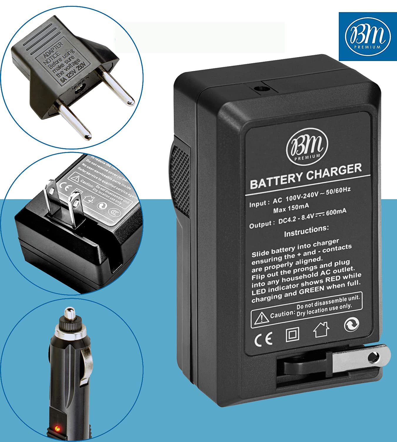 BM Premium LP-E17 Battery and Charger for Canon Rebel EOS R8, EOS R10, EOS R50, EOS R100, EOS RP, EOS M3, EOS M5, EOS M6, EOS M6 II, SL2, SL3, T6i, T6s, T7i, T8i, EOS 750D, EOS 760D, EOS 8000D