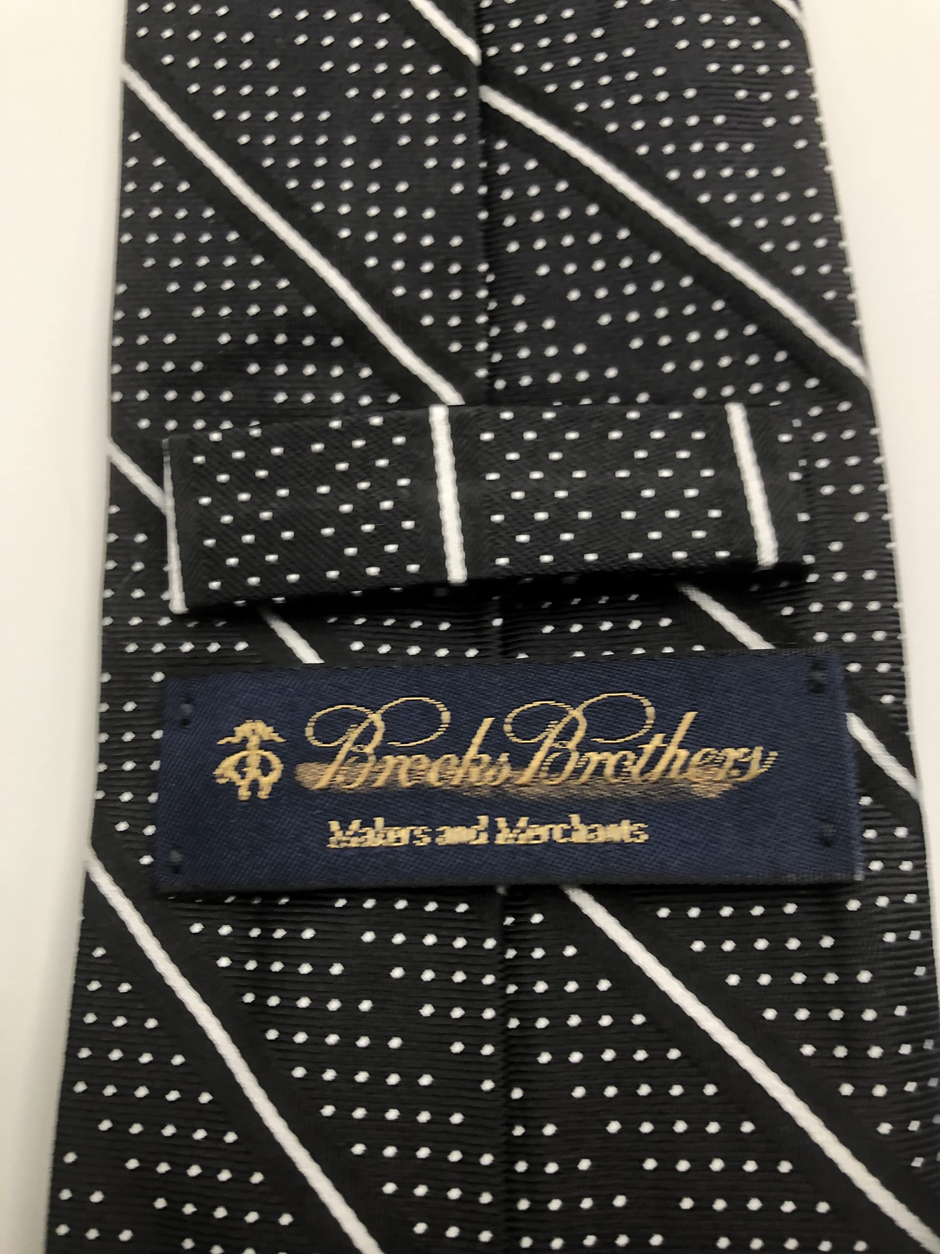 Brooks Brothers Makers and Merchants Black Striped Luxury Tie