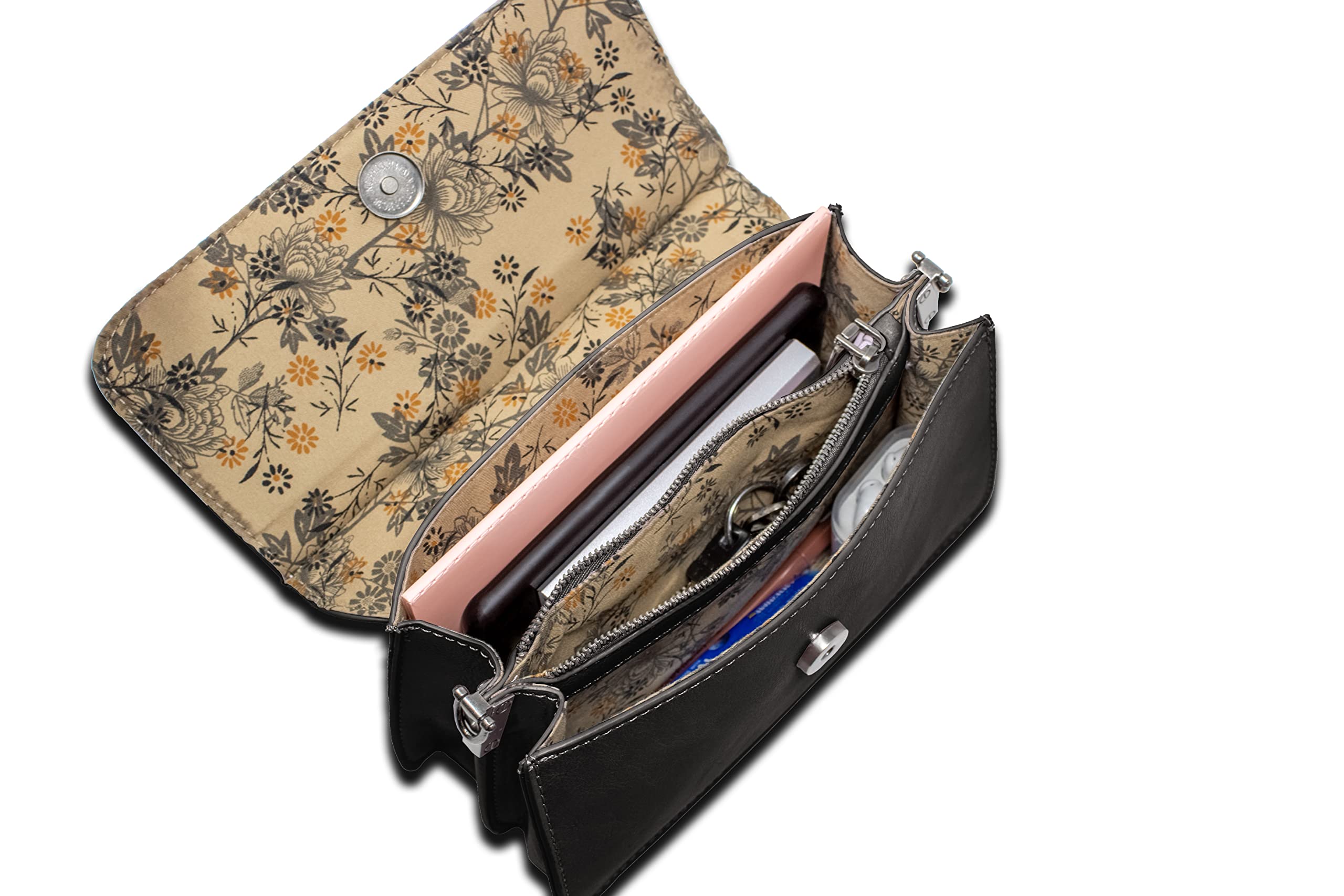 Joy Susan Women's Aria Ring Crossbody Handbag Purse Bag - Black
