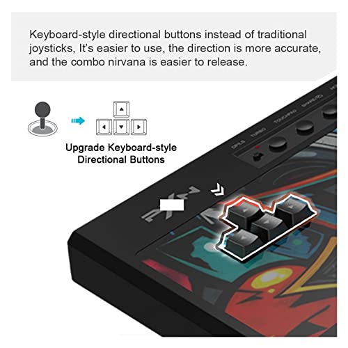 DIACCO Arcade Fight Stick X8 Joystick Wired Game Controller Fighting Stick Compatible with PS3/PS4/N-S/PC/Android/Xbox One/Series (Color : Black)