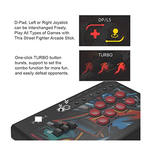 DIACCO Joystick Game Controller Fighting Stick Keyboard Control Wired Arcade Fight Stick Compatible with PS4/ PC/Android TV/N-S/Xbox One (Color : White)