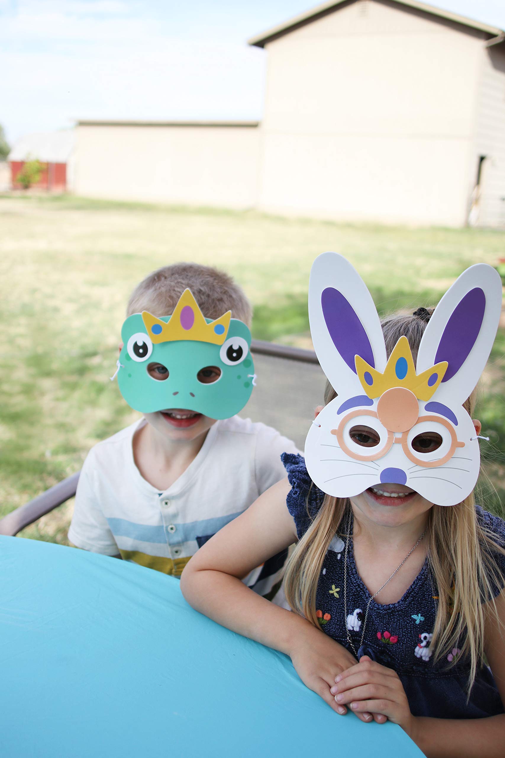 JOYIN 10 Pcs DIY Easter Bunny Mask Craft Kit Easter Crafts and Activities for Pretend Play, Decorate and Wear, Dress-Up Party Accessory, Animal Mask Assortment Easter Eggs Hunt and Theme Party