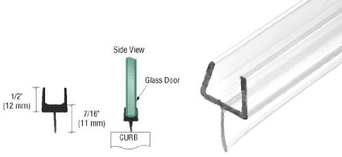 CRL Co-Extruded Clear Bottom Wipe with Drip Rail for 1/4" Glass - 31 in long