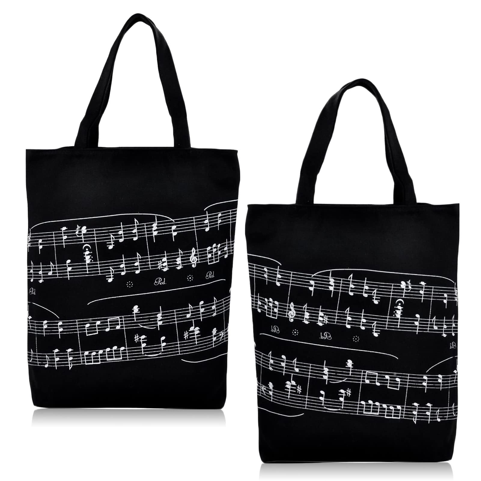 COCOMK Reusable Grocery Bags,Music bag,Canvas Tote Bag Perfect for Shopping,Laptop,School Books Medium