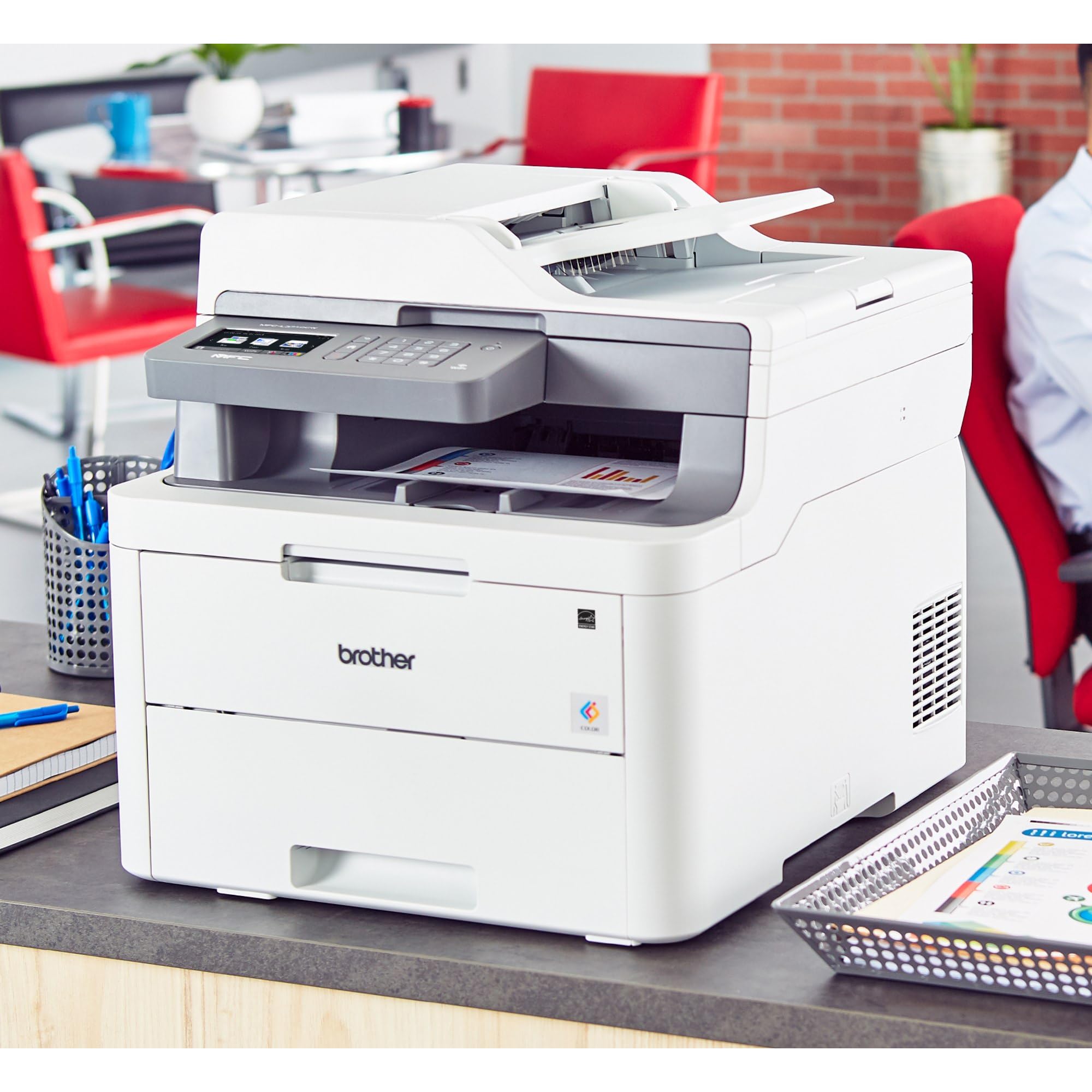 Brother MFC-L3710CW Compact Digital Color All-in-One Printer Providing Laser Printer Quality Results with Wireless (Renewed Premium)