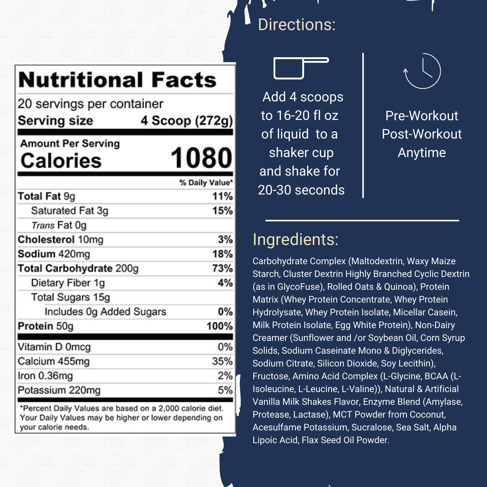 Gaspari Nutrition Real Mass, Advanced Weight Gainer, High Protein, Gycofuse Carbs, and Creatine Monohydrate, Modern Formulation for Mass (12 Pounds, Vanilla Milkshake)