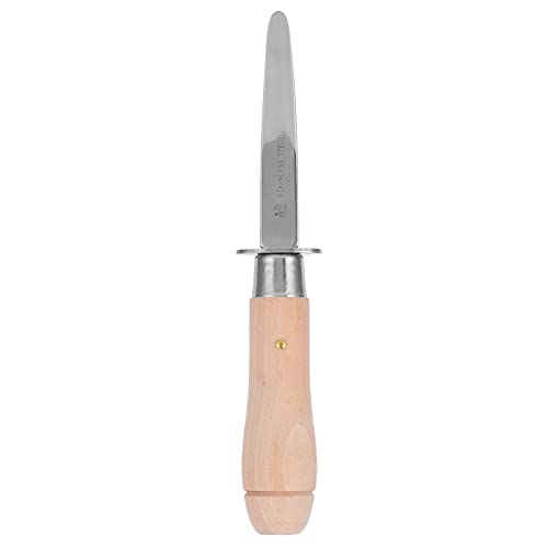 LAIONTY Oyster Knife Stainless Steel Non-slip Poly with Long Wood Handle Oyster Shucker Clam Knife Seafood Opener Tools for Kitchen