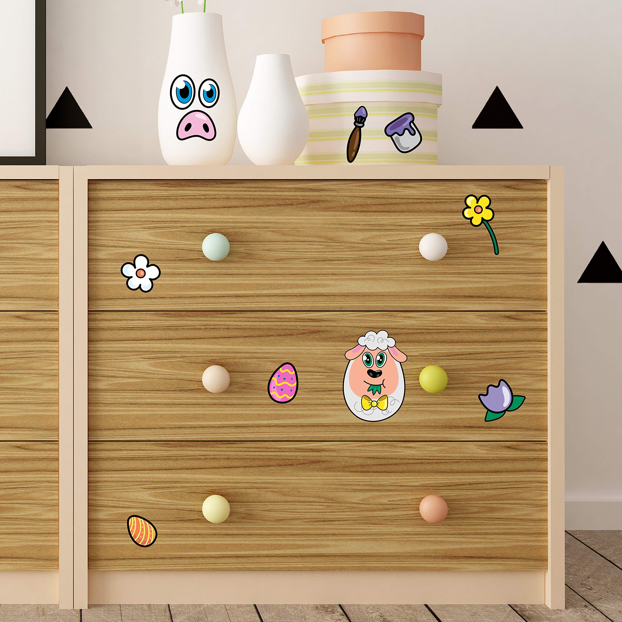 JOYIN 24 PCS Easter Mix and Match Make a Face Animal Stickers with Easter Egg Themed Pig, Bunny, Chicken, Cow, Sheep, Duck Party Favor Supplies, Art and Craft