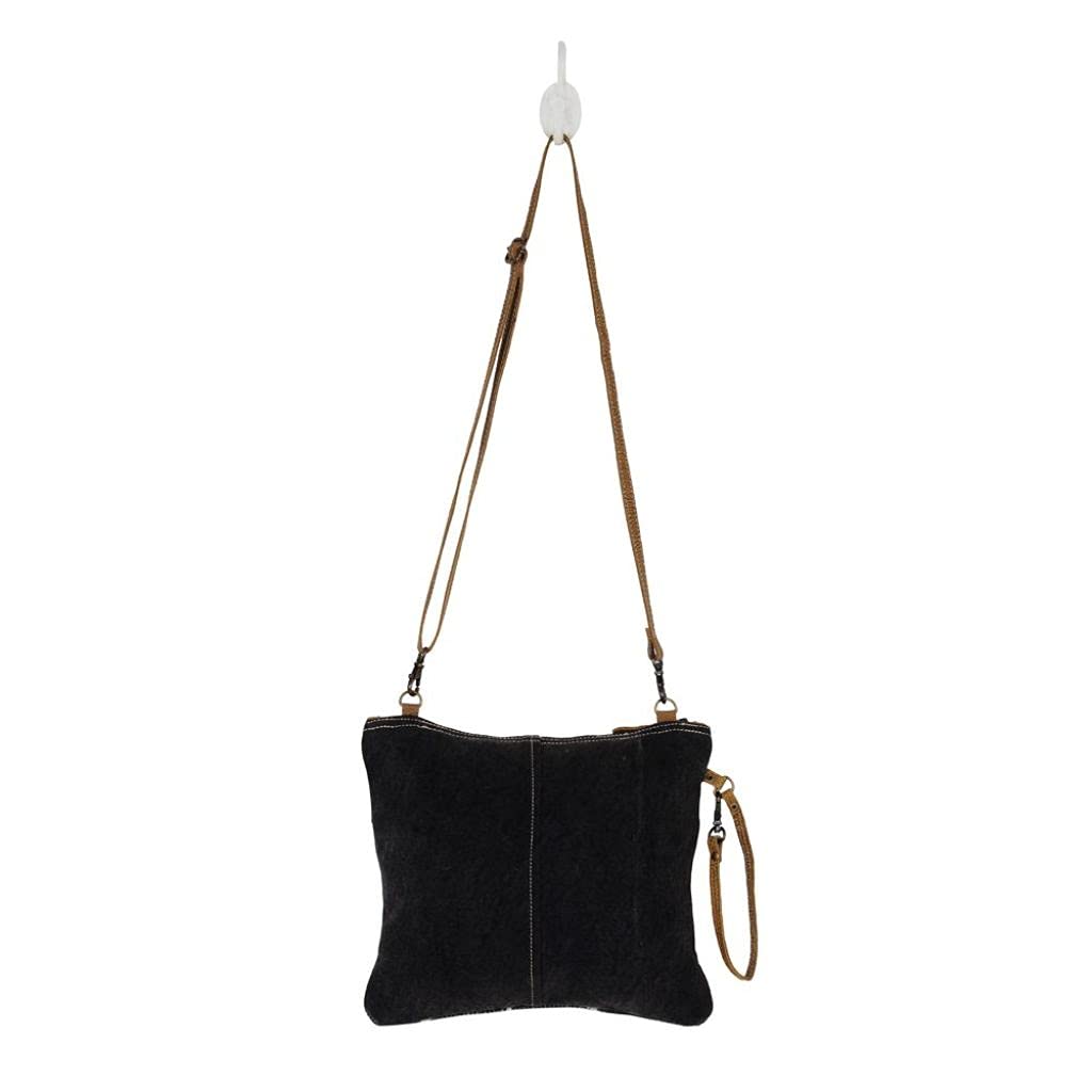 Myra Bag Artless Small & Cross Body Bag Upcycled Canvas, Rug, Leather & Cowhide S-2607