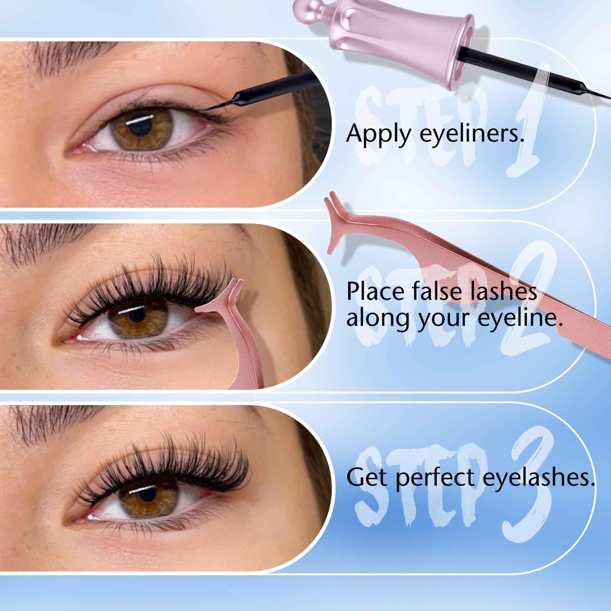 Colored Lashes Mink Fluffy Volume False Eyelashes 20MM Curly Long Dramatic Lashes with Color Full 5D Wispy Fake Eyelashes Pack 5 Pairs Pink Blue lashes by Mavphnee