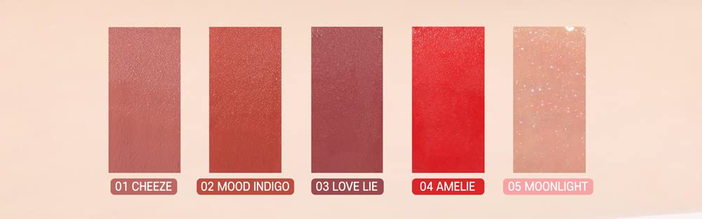 BLESSED MOON FLUFFY LIP TINTㅣ Long Lasting and Highly Pigmented Reb-Brown Cherry Matte Lip Tint, Moisturizing and Nourshing Lip Tint (02 MOOD INDIGO)