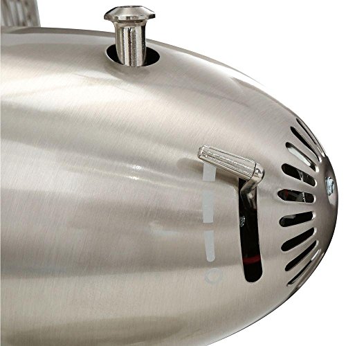 Hunter 90438z Adjustable 3 Speed Retro Pedestal Stand Floor Fan, 80 Degree Oscillation, 16”, Brushed Nickel Finish