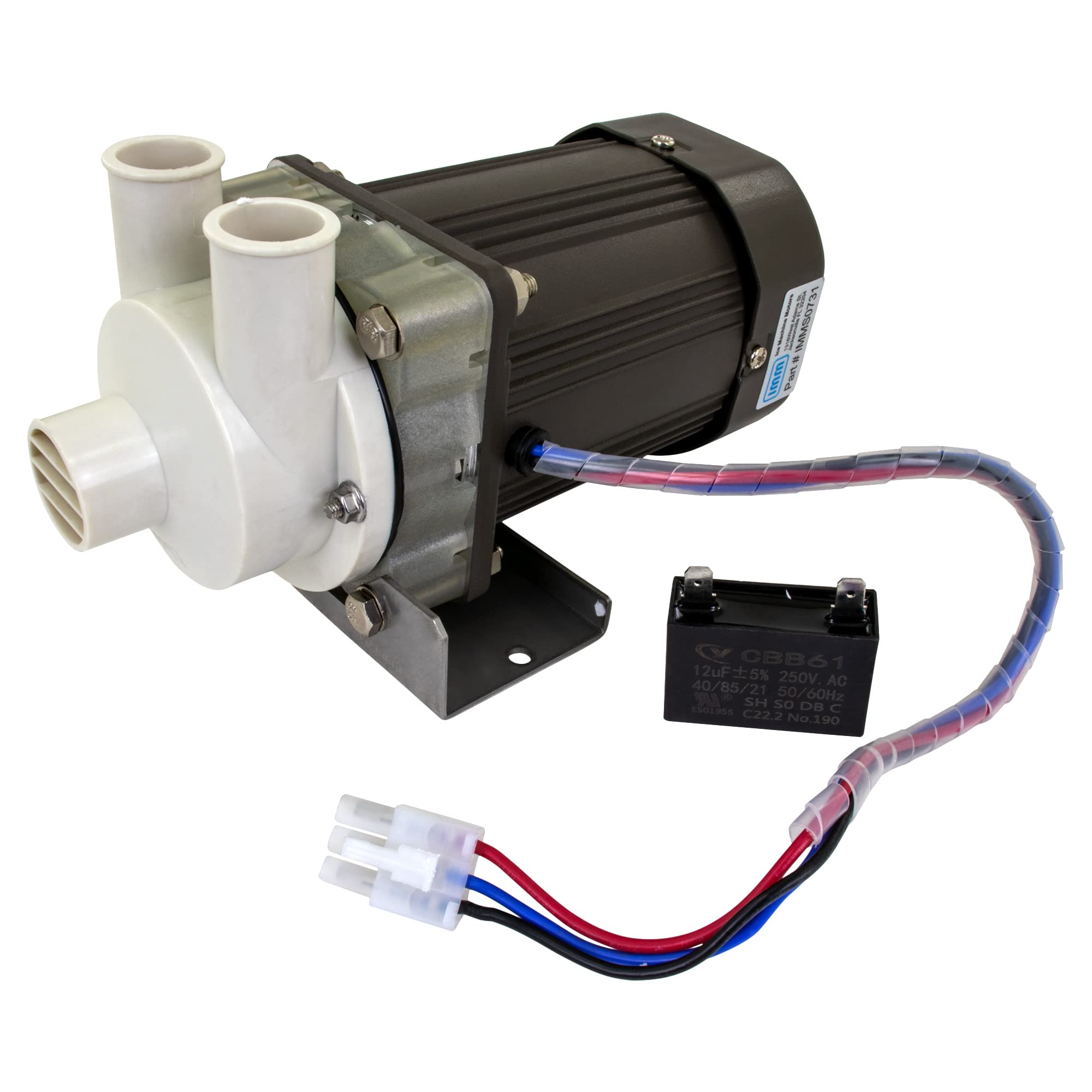 IMM Ice Machine Motor Replacement for Hoshizaki S-0731 Ice Machine Motors Includes mounting Plate 14 inch Cable & Plug Fits 900-SD, KM-1300MAH, and KM-1340MRH