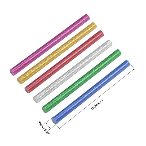 uxcell Mini Hot Glue Gun Sticks 4-inch x 0.27-inch for Glue Guns, Glitter Colorful 30pcs