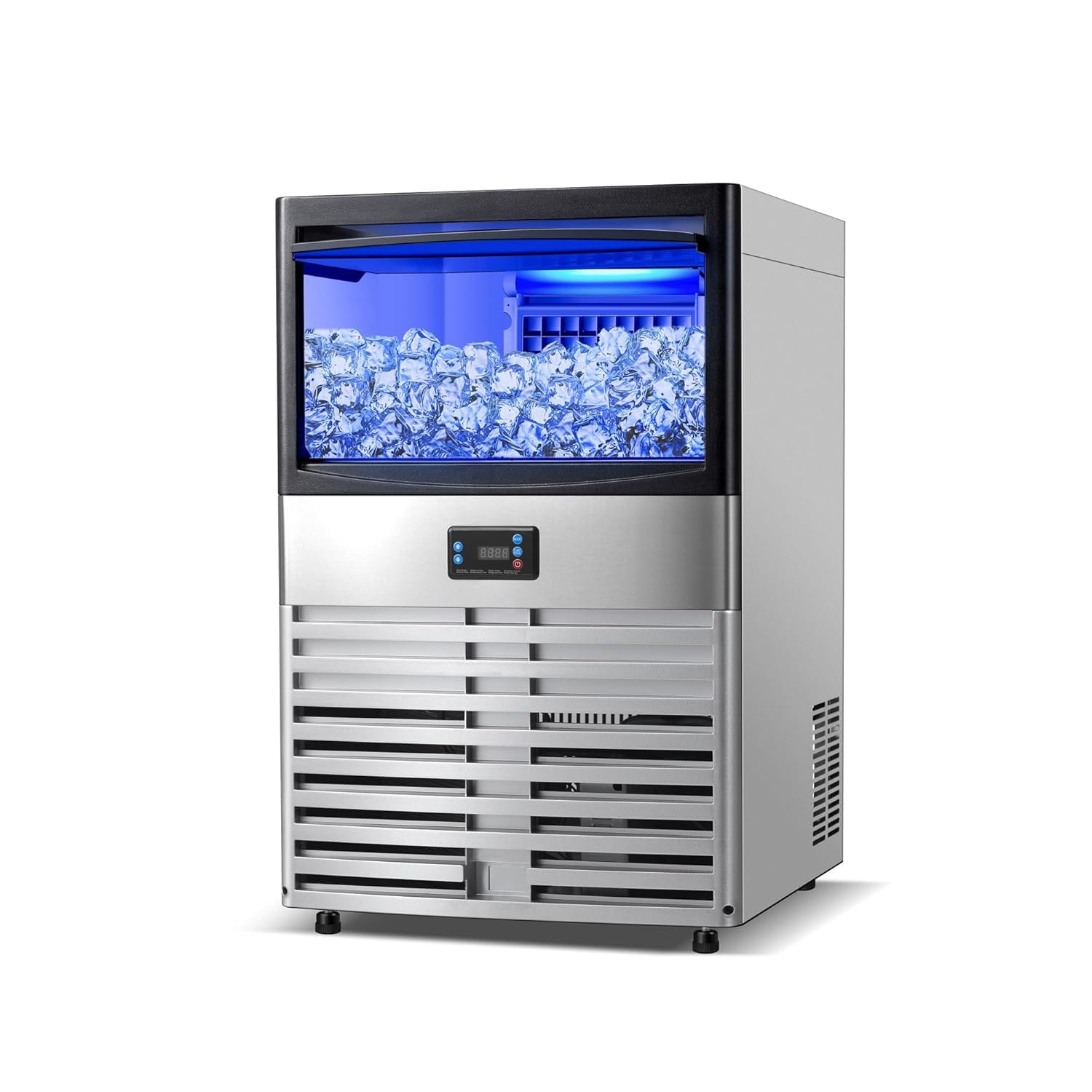 Commercial Ice Maker Machine – 88 lbs/24H Wide Stainless Steel Undercounter Freestanding Ice Machine Self Clean with Water Filter and Ice Scoop for Restaurants, Bars, Home, Offices, and Cafes