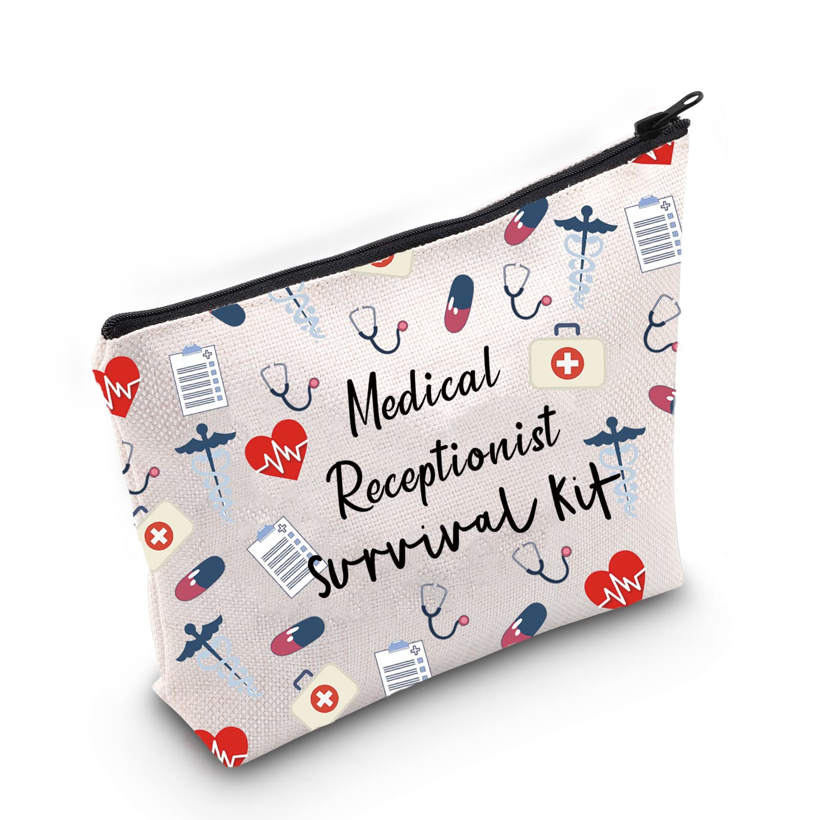 TSOTMO Medical Receptionist Gift Doctor Nurse Gift Healthcare Gift Medical Assistant Zipper Pouch Gift Medical Staff Gift Medical Appreciation Gift (Medical Recep)