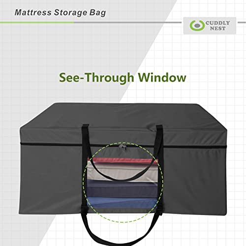 Cuddly Nest Folding Mattress Storage Bag - Heavy Duty Carry Case for Tri-Fold Guest Bed Mattress (Fits 4" Queen Mattress)