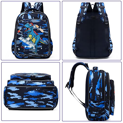 Dorlubel Kids Backpack for Boys Elementary Kindergarten Preschool School Bag Multifunctional Cute Large Capacity Bookbag (Green Cool Dino)