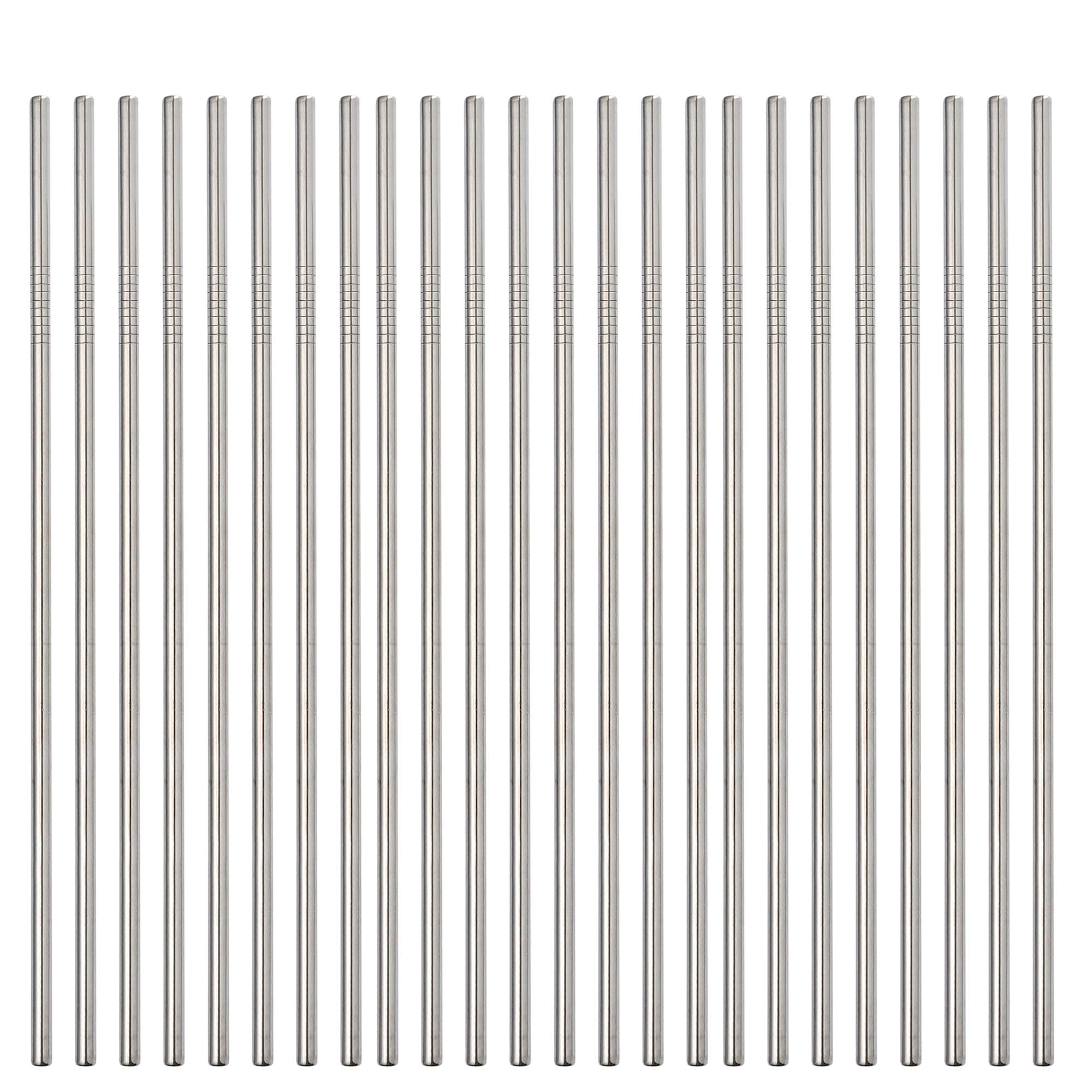 Brightbuy Set of 48 Stainless Steel Straws 10.5'' Reusable Metal Drinking Straws For 30oz Tumblers Yeti 6mm Diameter (48 Straight)