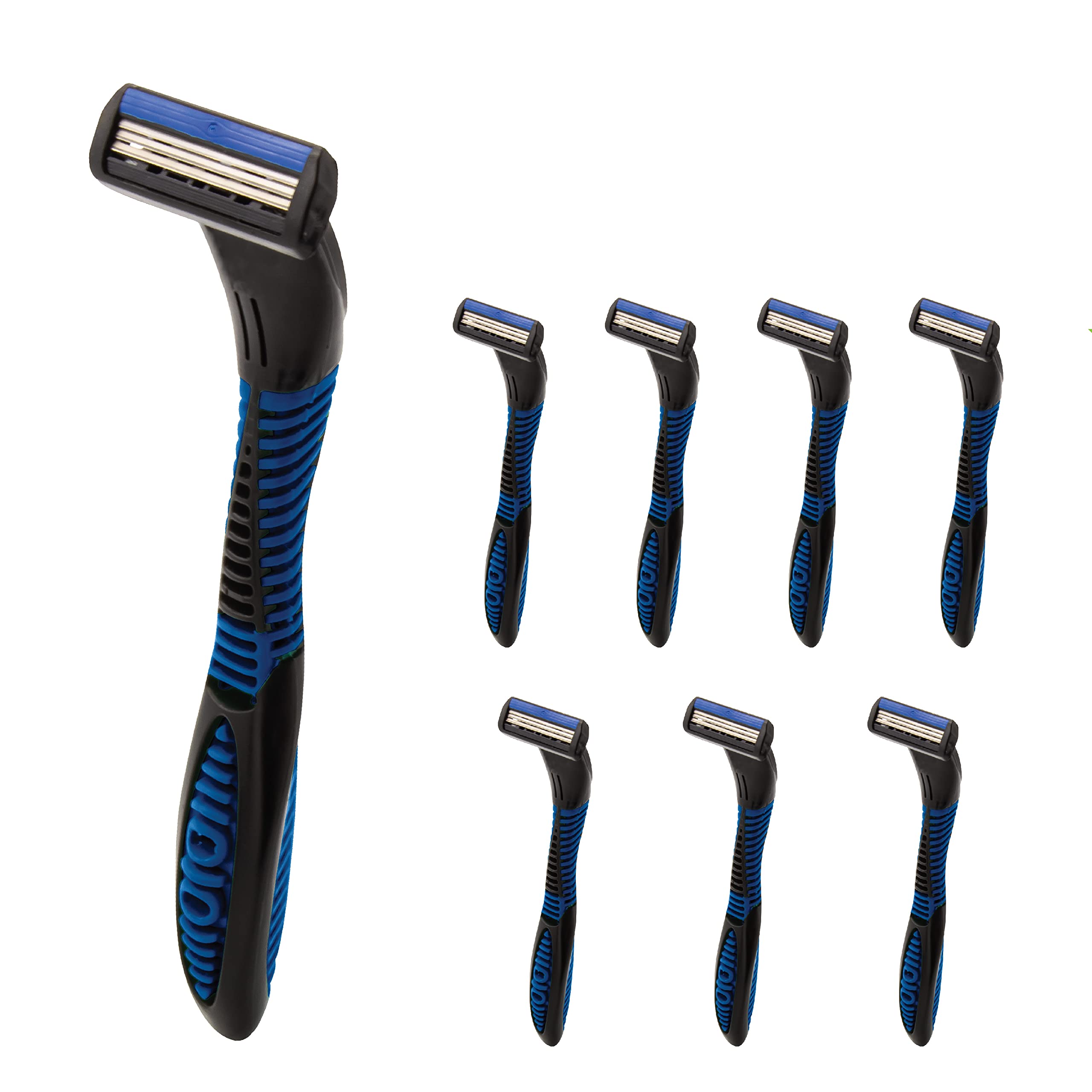 BROOKSTONE, 8 Pack Disposable Razors for Men or Women, Triple Stainless Steel Blade for Maximum Precision, Aloe Vera Strip Sooths Skin While Shaving, Pivoting Moving Head
