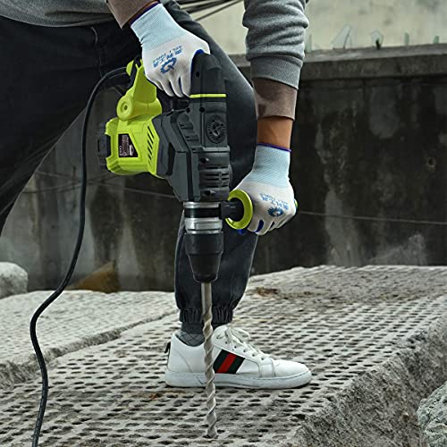 DEWINNER OUTLET Rotary Hammer Drill,1-1/4 Inch with Vibration Control and Safety Clutch,13 Amp Heavy Duty Demolition Hammer for Concrete-Including 3 Drill Bits,Flat Chisels, Point Chisels, Drill Chuck