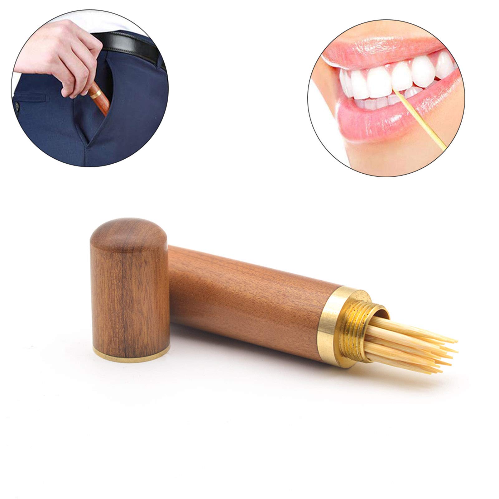 ForFine Needle Storage Portable Wooden Sewing Needle Case Pocket Box Handmade Craft Needle Holder for Store Embroidery Needle, Toothpick, Pill, Bead (5 Packs)
