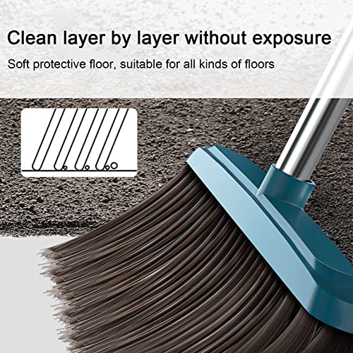 Brooms and Dustpan Set for Home Dustpan and Brush Set Dustpan Long Handle Cleaning Supplies Brooms & Dustpan Combo for Office Stand up Brooms and Dustpan Built in Scraper and Comb Sweeper
