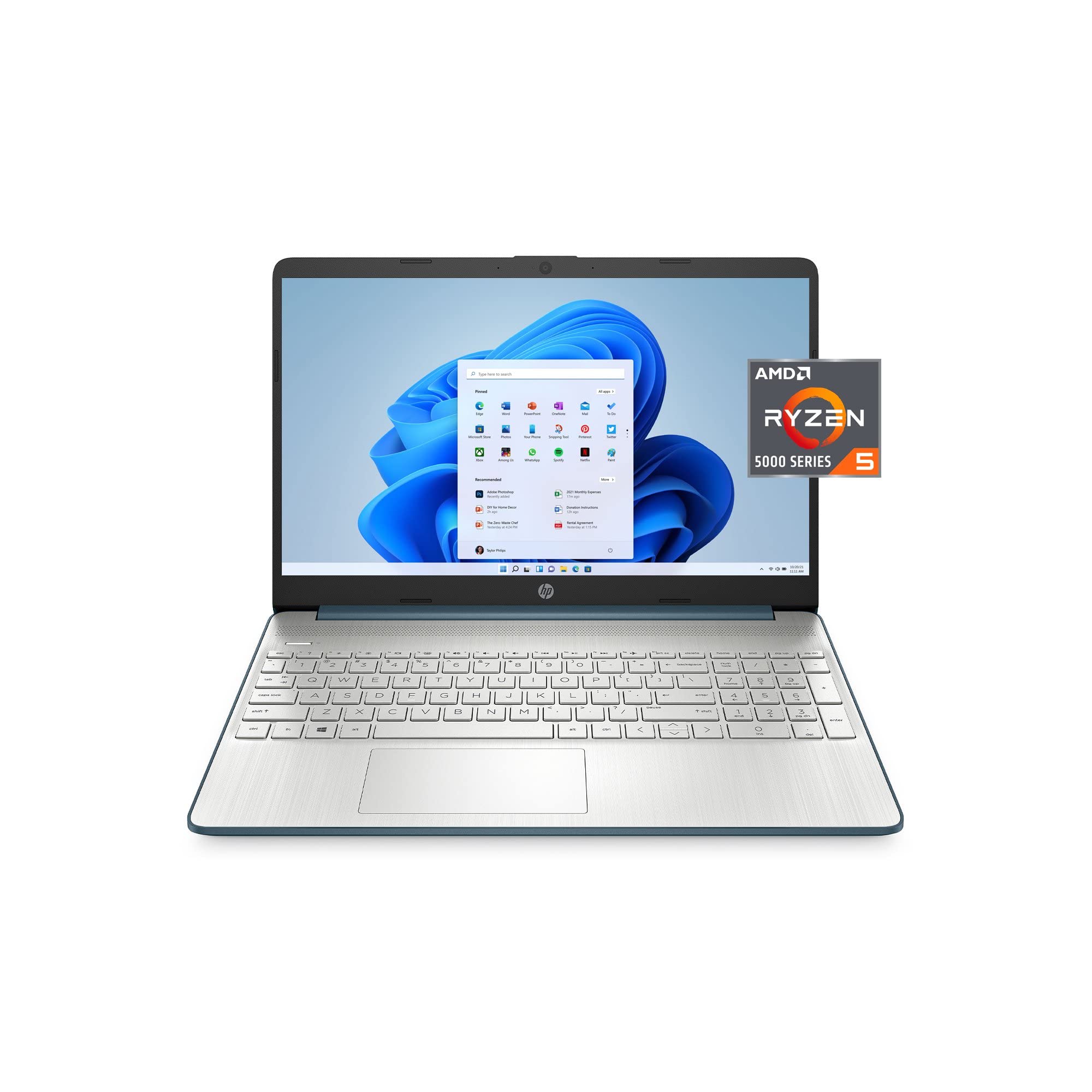 HP 2022 15 Laptop, AMD Ryzen 5 5500U(Beat i7-1065G7) 16GB RAM 512GB SSD, Webcam, 15.6 FHD Display, HDMI, Wi-Fi, Premium Lightweight Thin Design, Blue, Windows 11| Accessories Bundle