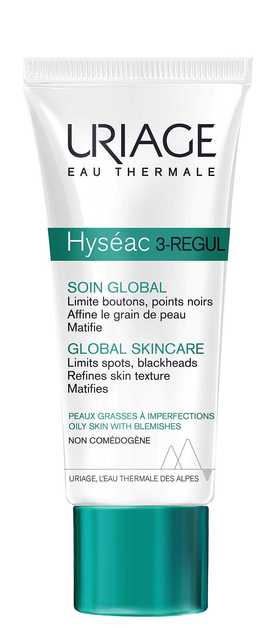 URIAGE Hyseac 3-REGUL Global Skincare 1.35 fl.oz. | Mattifying Moisturizer & Pore Minimizer for Oily to Combination Skin Prone to Acne that Promotes the Elimination of Spots, Blackheads and Shine
