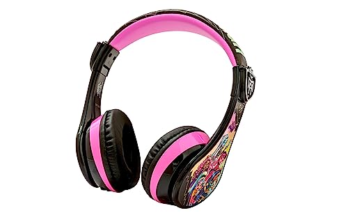eKids Monster High Bluetooth Headphones for Kids, Wireless Headphones with Microphone Includes Aux Cord, Volume Reduced Kids Foldable Headphones for School, Home, or Travel