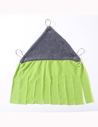 Hamster Hammock 2 Pieces Dutch Pig Rabbit Hedgehog Fringe Corner House shelter Tent nest Small pet shelter (Green)