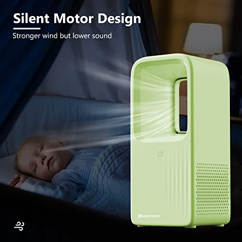 Pazarfami Desk Fan, Portable Bladeless Fan for Bedroom, Office Table, Small USB Personal Fan with Aromatherapy Supply, Breeze Quiet Fan with Touch Control 3 Gear Gentle Wind(Green or White)