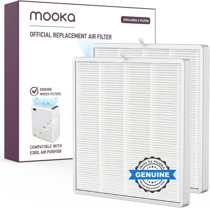 Official H13 Replacement Filter Compatible with MOOKA and MOOKA FAMILY E-300L Air Purifiers