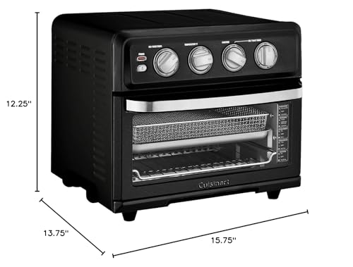Cuisinart Air Fryer + Convection Toaster Oven, 8-1 Oven with Bake, Grill, Broil & Warm Options, Stainless Steel, TOA-70 (Matte Black)