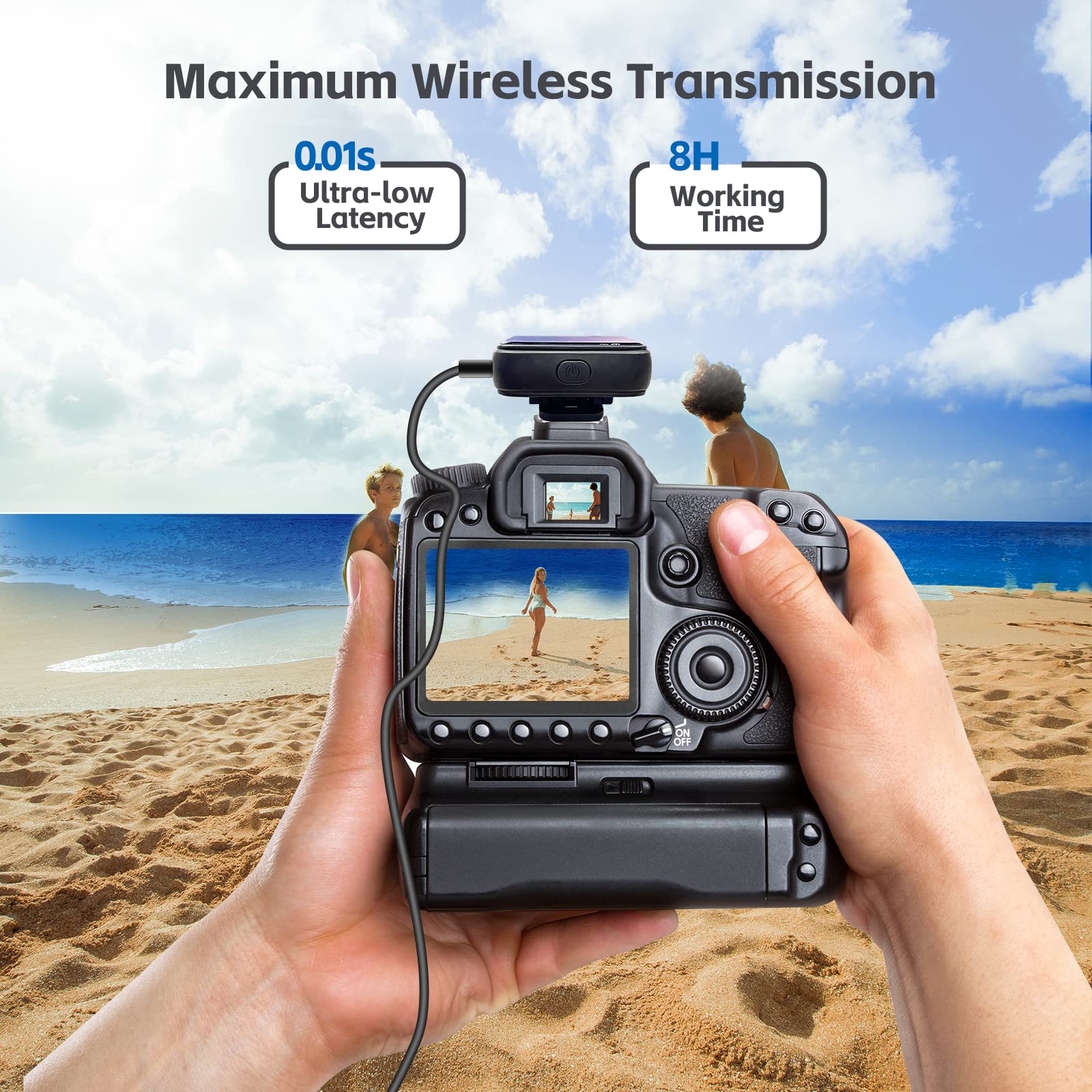 BEIGRAD 2.4GHz Wireless Guitar Transmitter Receiver: Wireless Guitar System for Bass Violin Keyboard Electric Instrument with Premium Sound | 100FT Transmission Distance