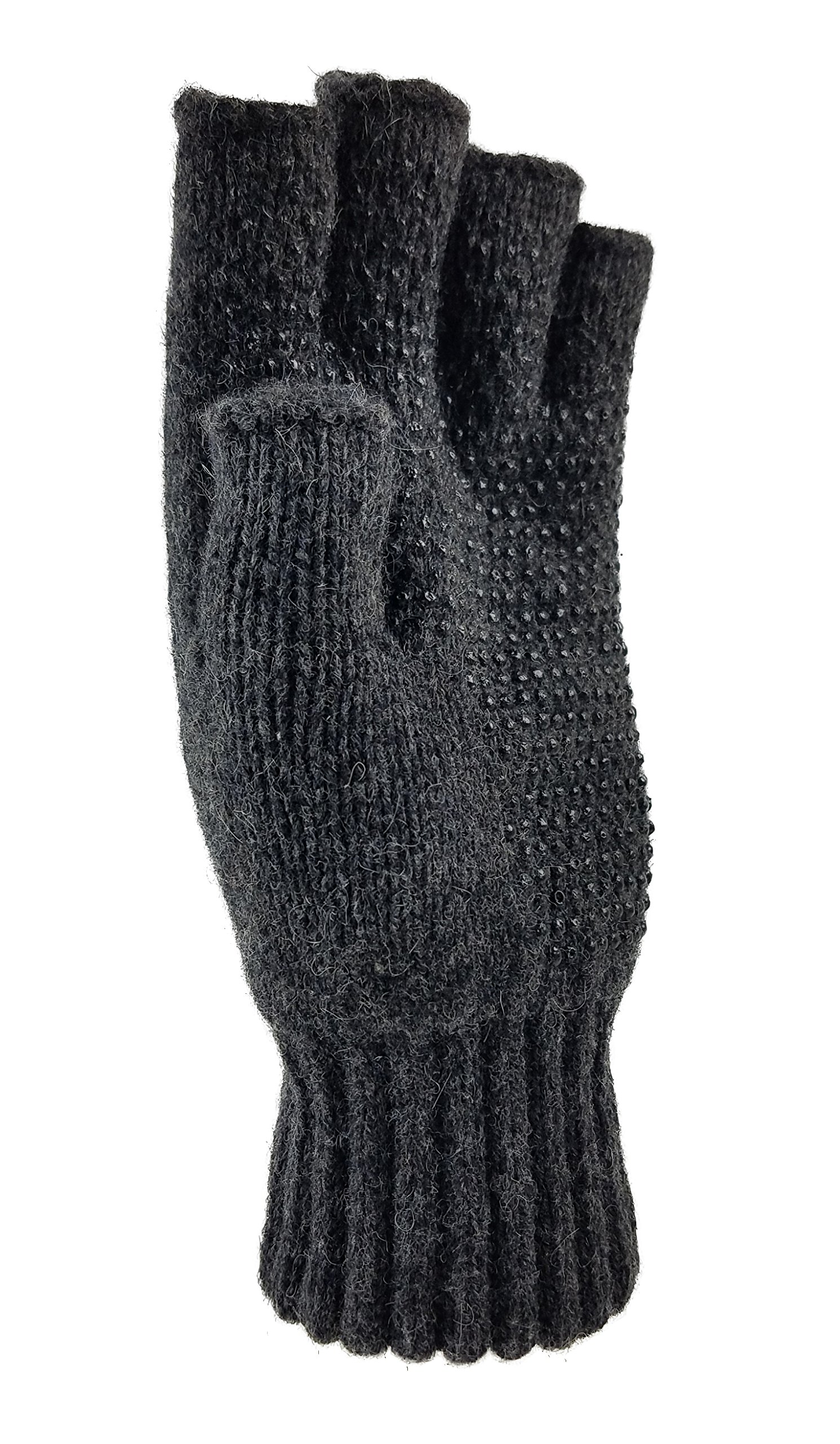 BRUCERIVER Men's Wool knitted with Thinsulate lining Fingerless Ragg Gloves Colour Anthra