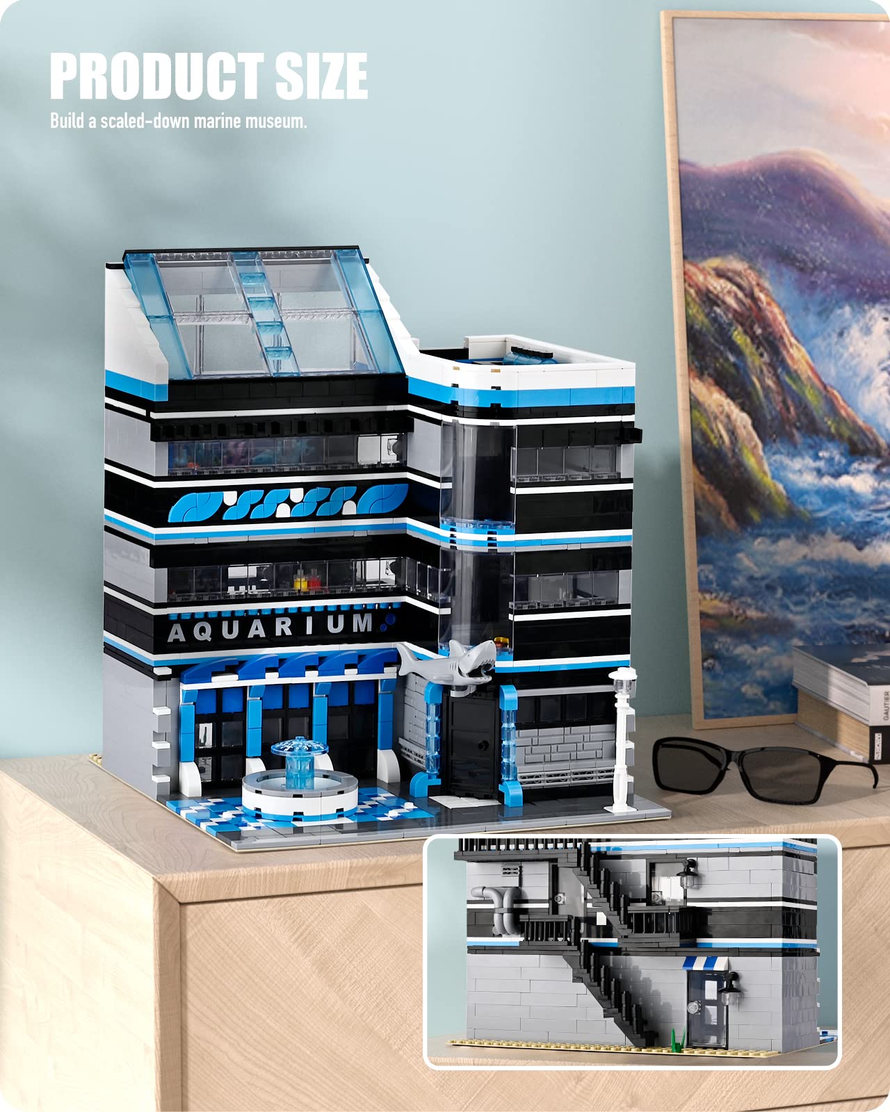 Nifeliz Street Ocean Museum Aquarium Building Blocks and Engineering Toy, Construction Set to Build, Model Set and Assembly Toy for Teens and Adult (2249 Pieces)