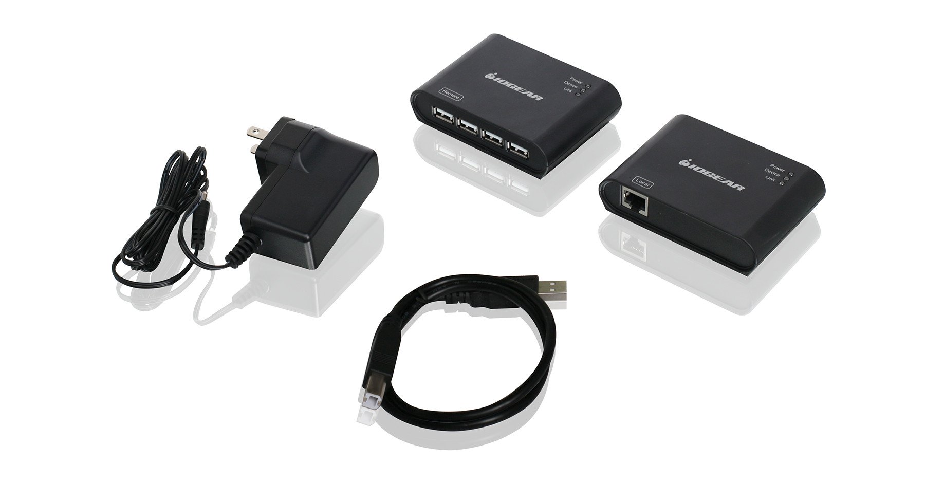USB 2.0 4 Port USB Extender - Up To 165Ft - Cat5, Cat5e or Cat6 Ethernet - High Speed (480Mbps) - Plug-n-Play - TAA compliant - Windows - MacOS - GUCE64