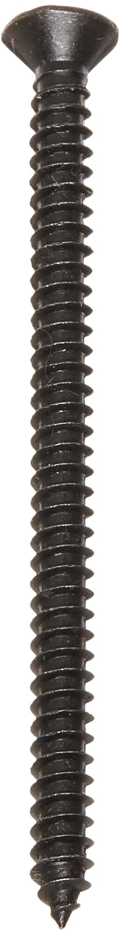 Steel Sheet Metal Screw, Black Oxide Finish, 82 degrees Flat Head, Phillips Drive, Type AB, #8-18 Thread Size, 2-1/2" Length (Pack of 100)